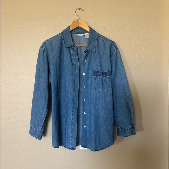 J. Jill | Tops | J Jill Light Blue Denim Shirt | Poshmark